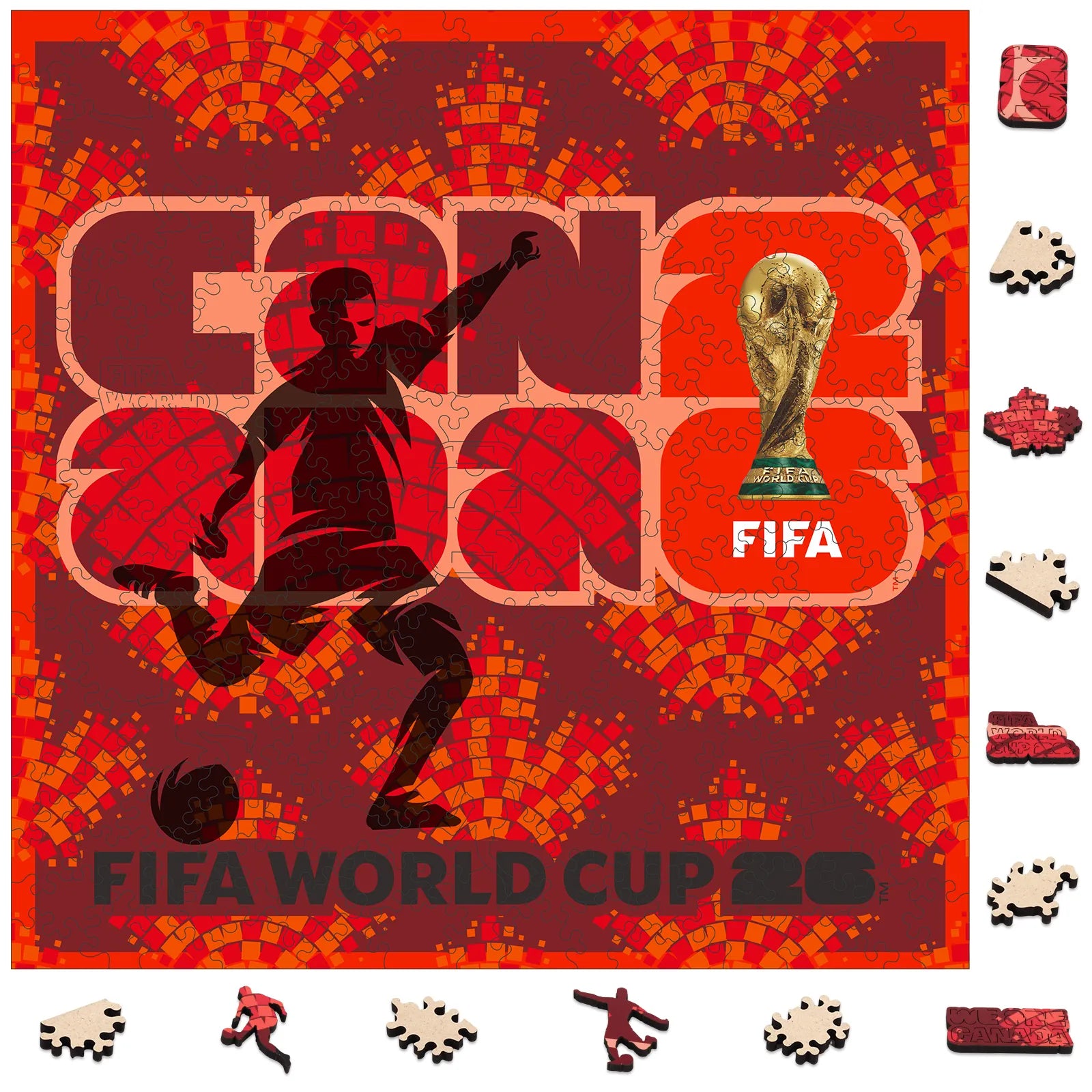 World Cup 2026 Host Country Poster Canada, FIFA Jigsaw Puzzle – Wood Aha！