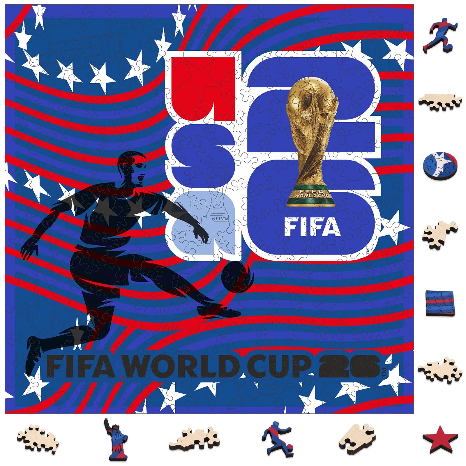 World Cup 2026 Host Country Poster USA, FIFA Jigsaw Puzzle – Wood Aha！
